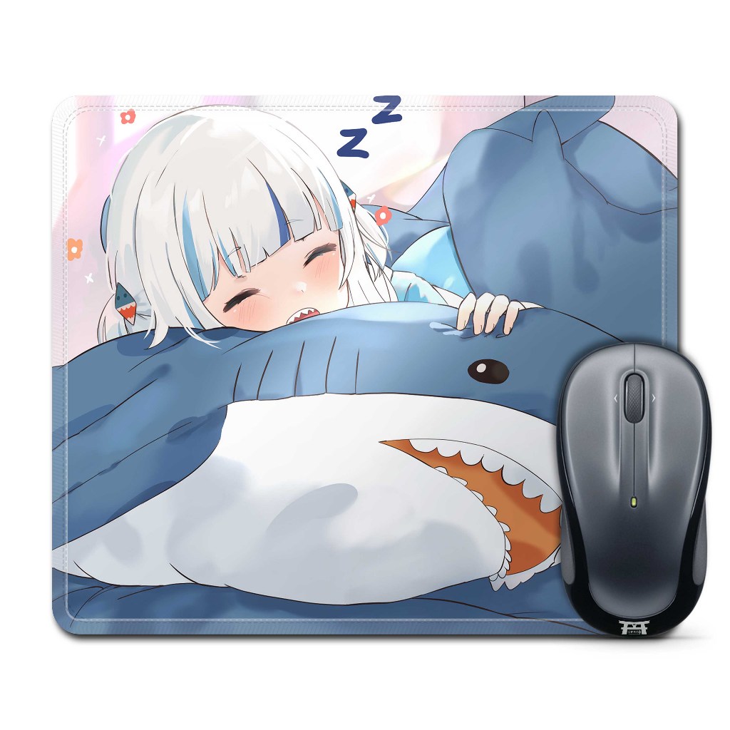Vtuber GAWR GURA SHARK SLEEP anime gaming Mouse pad - HOLO EN 100% ...