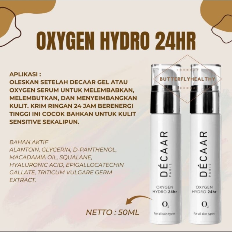 Decaar OXYGEN HYDRO 24HR 50ml | 100ml Gives A Revitalizing Hydration Effect | Shopee Malaysia