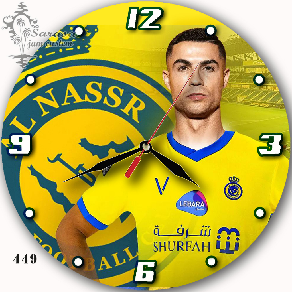 Custom BALL WALL CLOCK AL NASSR FC CRISTIANO RONALDO CR7 FOOT BALL CLUB ...