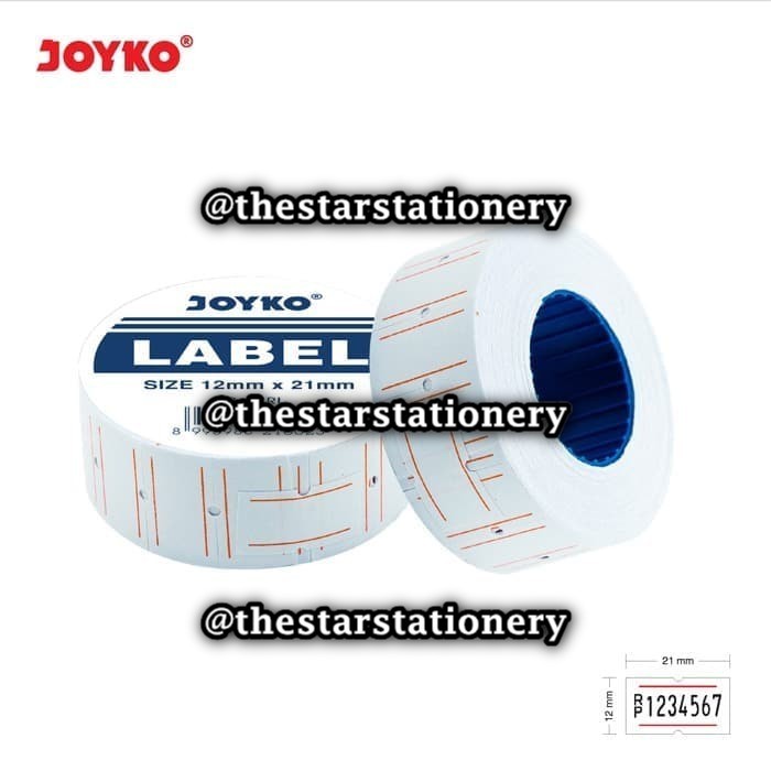 (1 Piece) Joyko LB-2RL Price Label Paper 1 Row White 21mm x 12mm ...