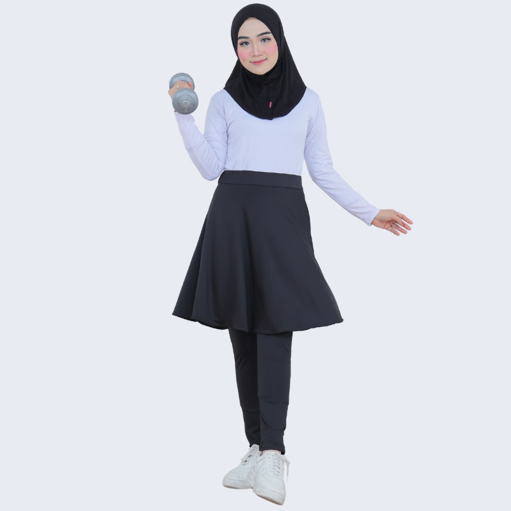 Muslimah Matt Spandex Premium Leggings Skirt For Yoga Sports, Swimming ...