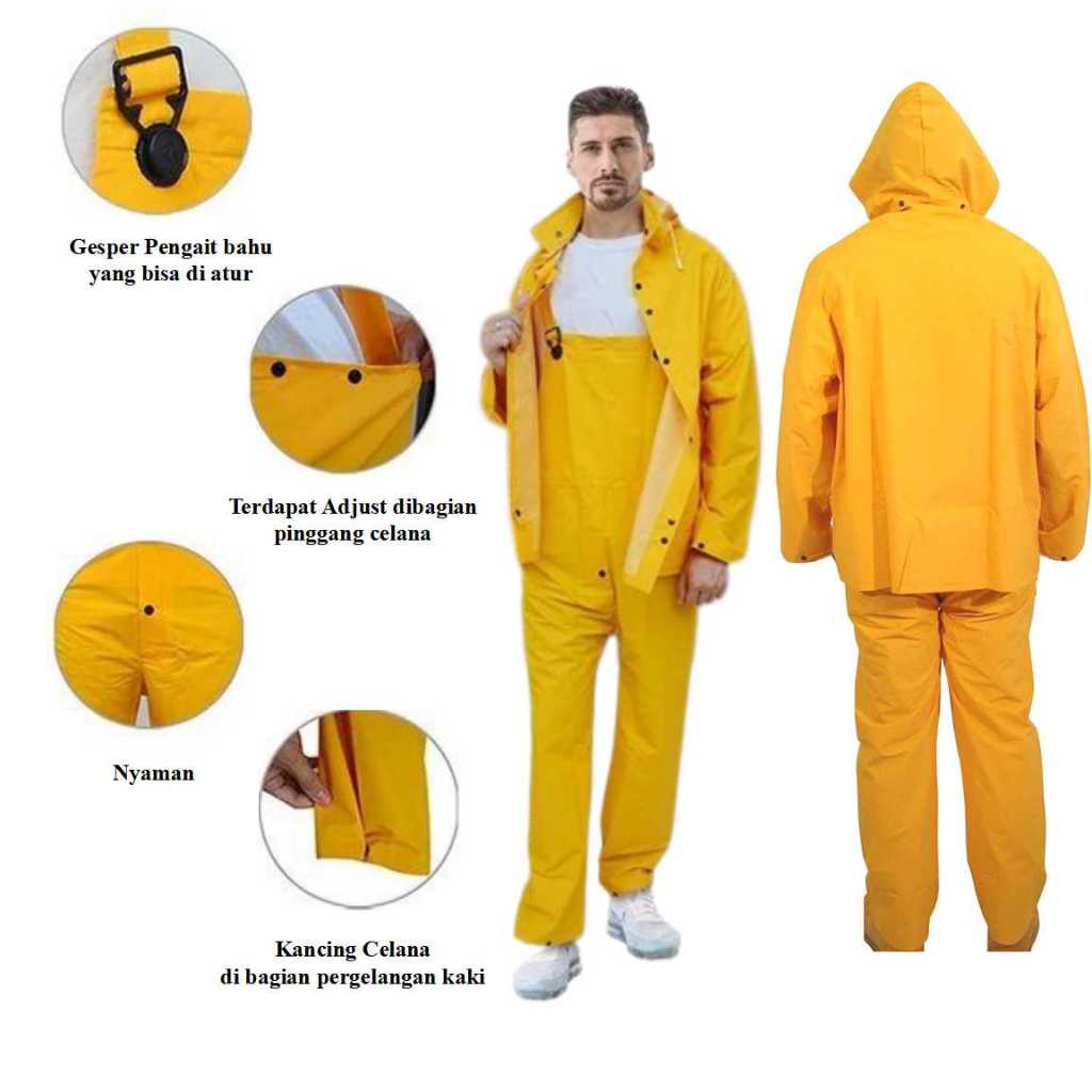 Jumbo Size Safety Project Raincoat, Thick/Strong Material, Yellow ...