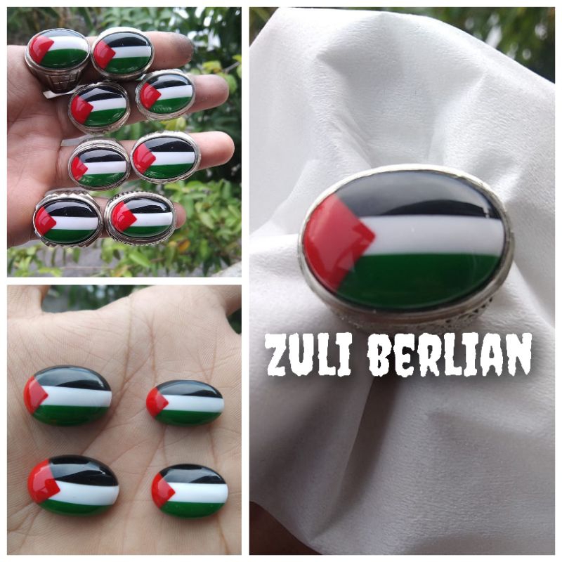 Palestinian flag agate ring | Shopee Malaysia