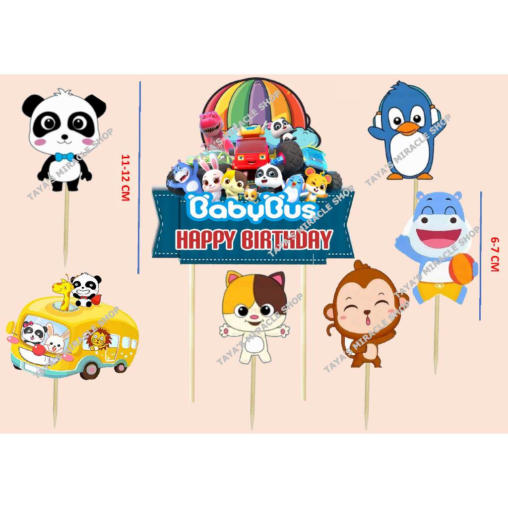 Topper/topper/birthday Cake Decoration/Happy Birthday Baby Bus Babybus ...