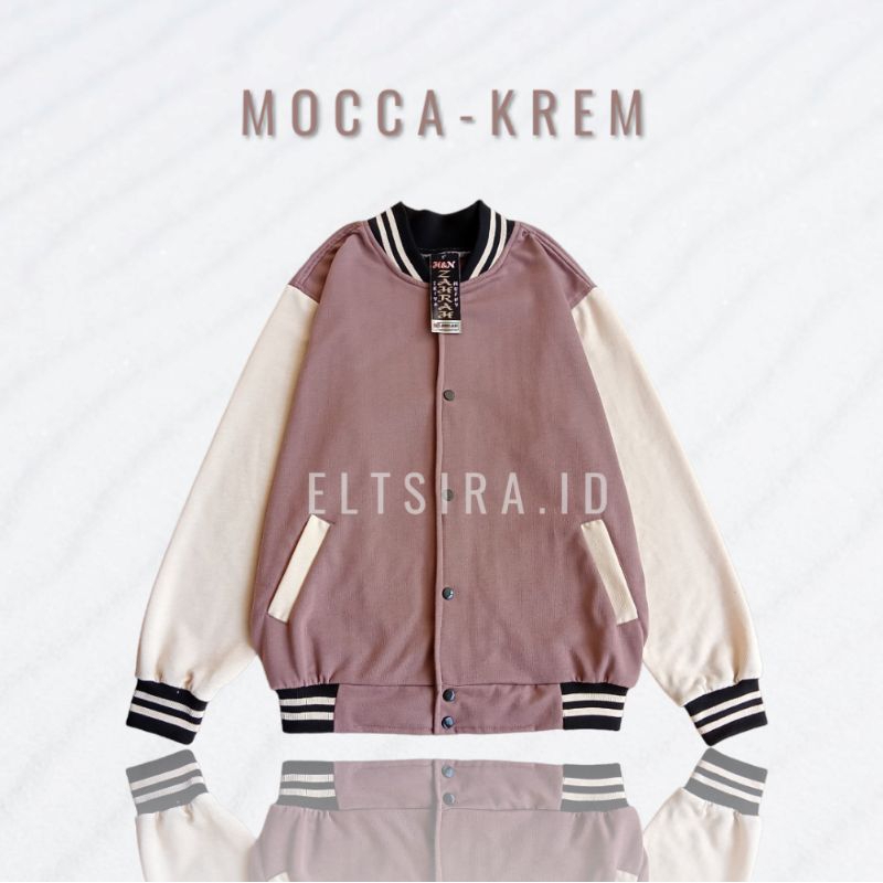 Plain Varsity Baseball Jacket / ZIPPER BUTTON JACKET || Mocca JACKET ...