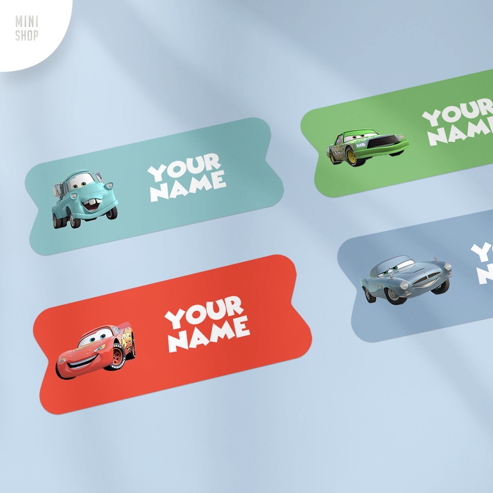 Custom Waterproof Cars Name Sticker (Lighting Mcqueen Tow Mater Coc ...