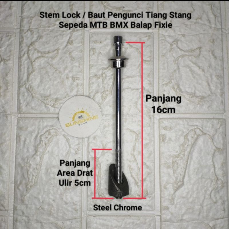 Stem Lock Long Bolt Handlebar Post Lock Old School L MTB BMX Lock ...