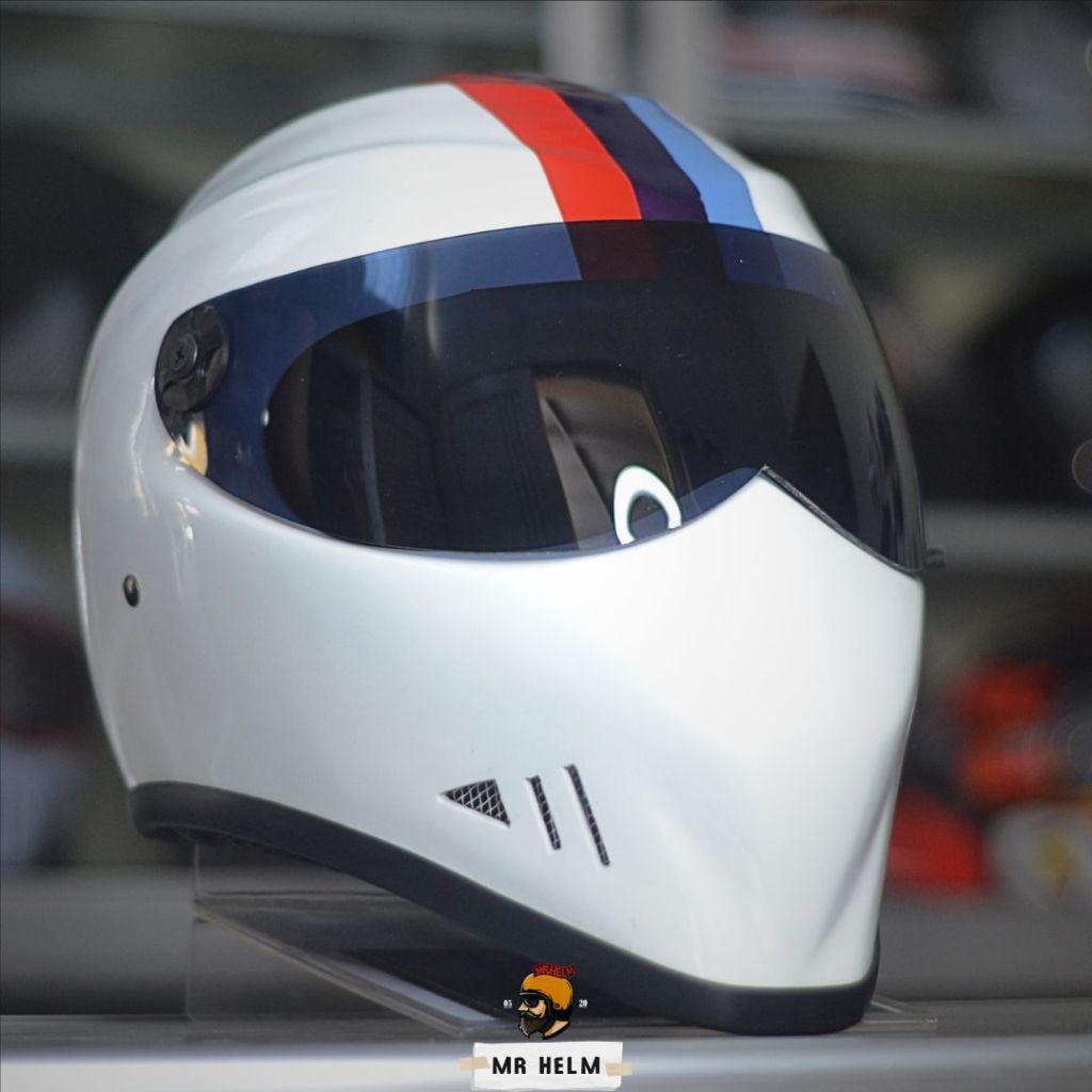 Custom RETRO STIG DIAMOND HELMET WITH VISOR / CLASSIC HELMET (MR HELMET ...
