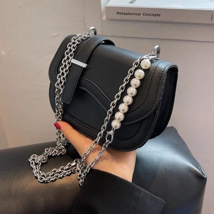Korean mini Sling Bag | | Pearl Chain Strap mini Sling Bag | The Latest ...