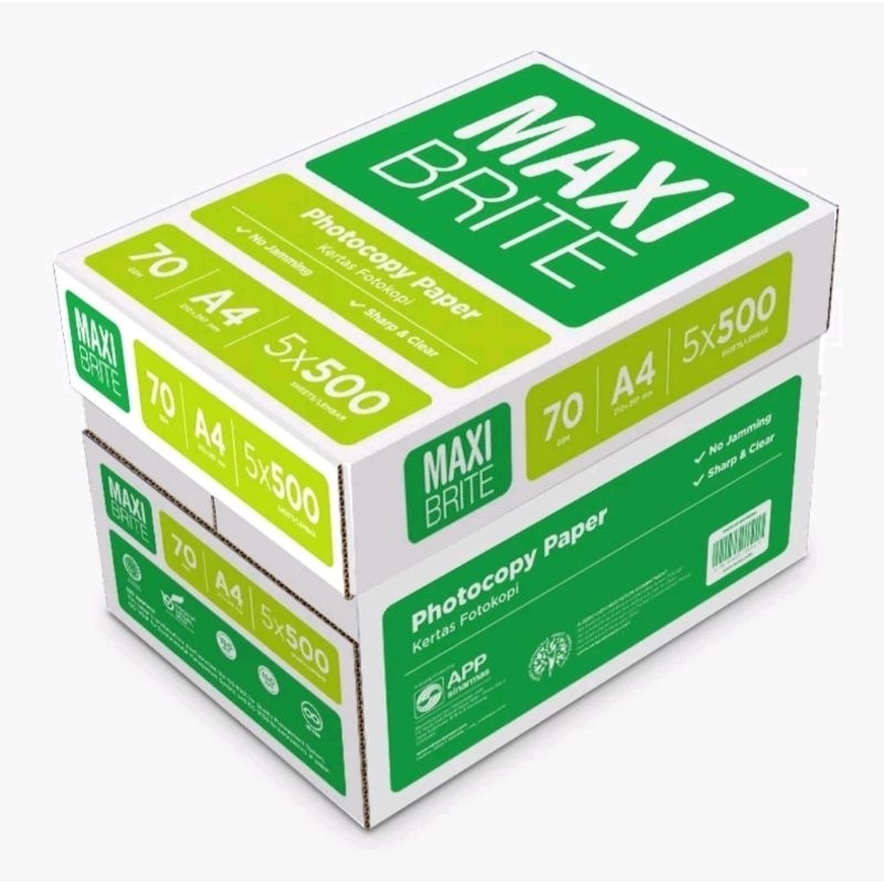 Hvs A4 Maxi brite 70gsm Paper/Maxi brite Photocopy Paper{1dus=5rim ...