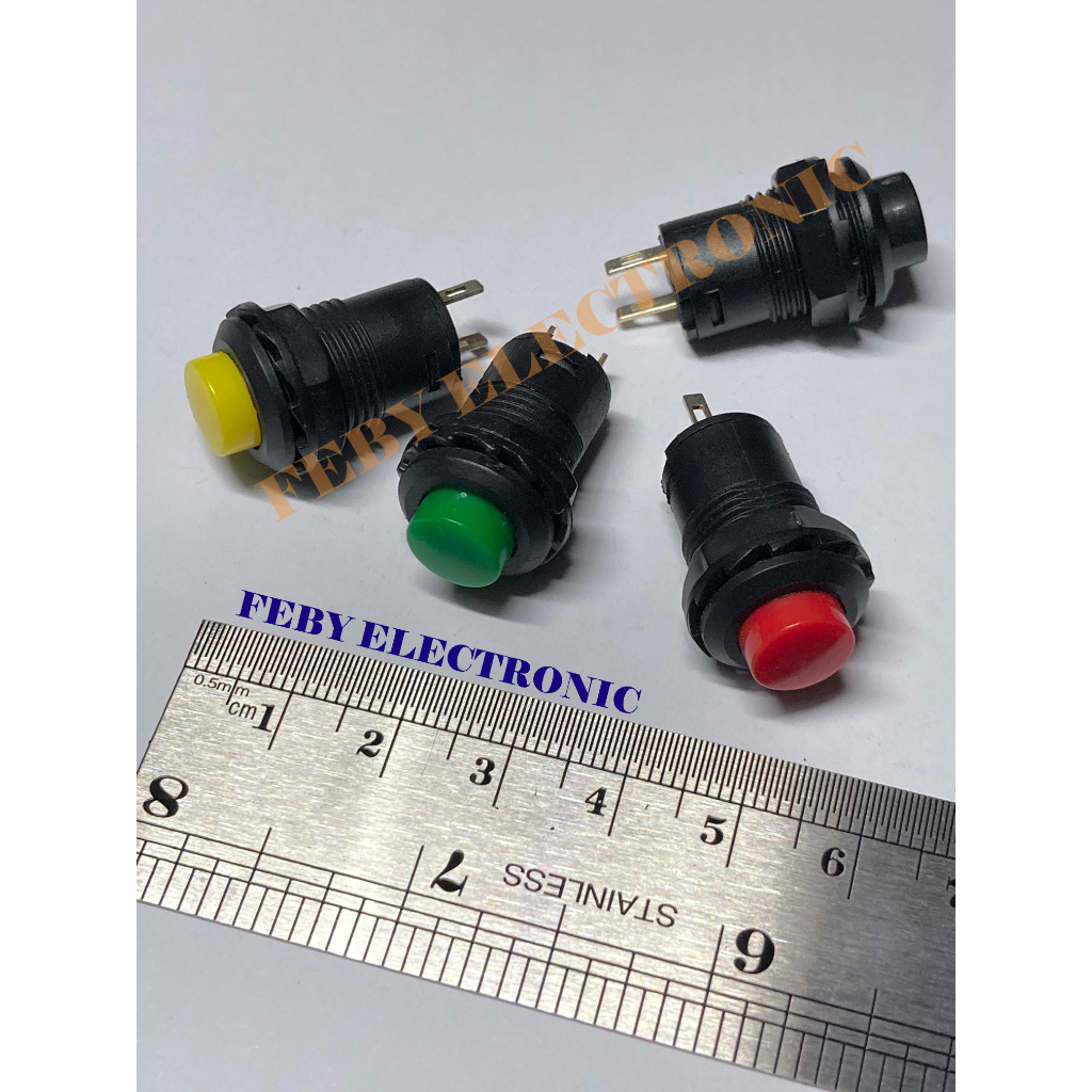 Push BUTTON SWITCH 2-PIN Round PUSH ON OFF SWITCH 3A 125V 1.5A 250V ...