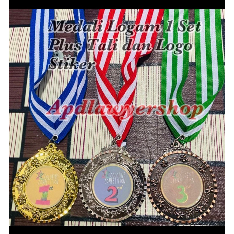 Metal Medal Gold Silver Bronze Unit Plus Rope & Costume Logo Sticker ...