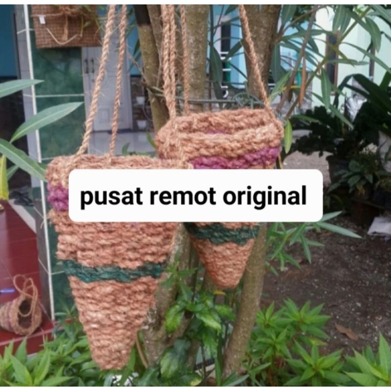 Orchid Flower POT Hanging Cone Coconut Fiber Color Combination | Shopee ...
