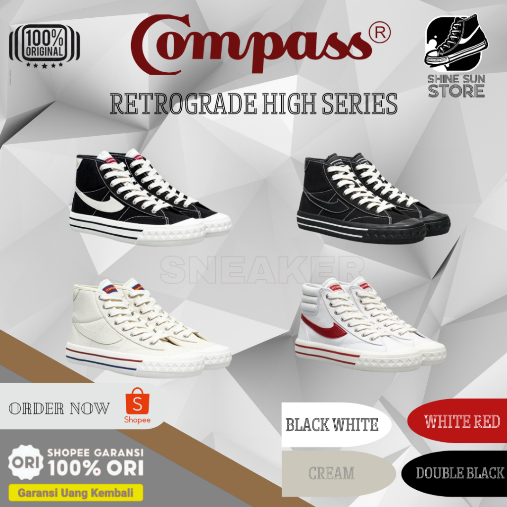 [ORIGINAL] Compass Retrograde High Black White // Cream // Double Black ...