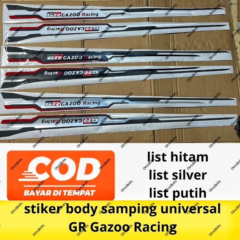 Side body sticker Gazo racing Gr AN Yaris Agya Calya Avanza Xenia Etios ...