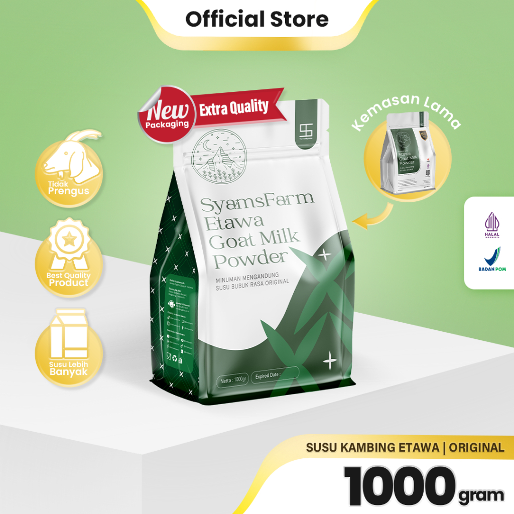 Shams Livestock Etawa Goat Milk Powder Original Flavor 1KG natural low ...