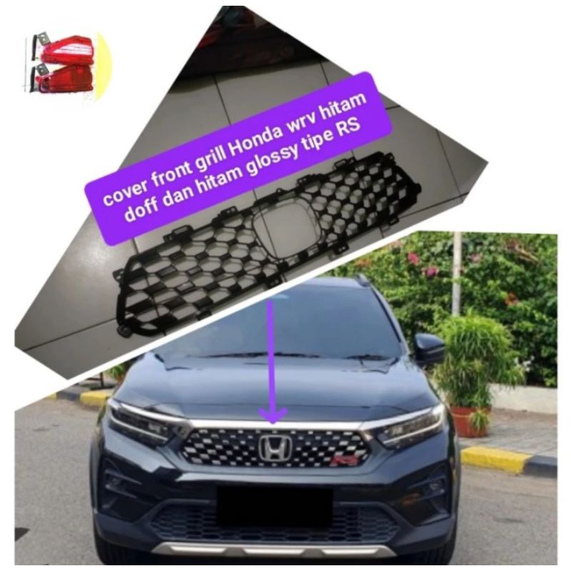 HITAM Honda wrv front grill cover type RS glossy black and matte black ...
