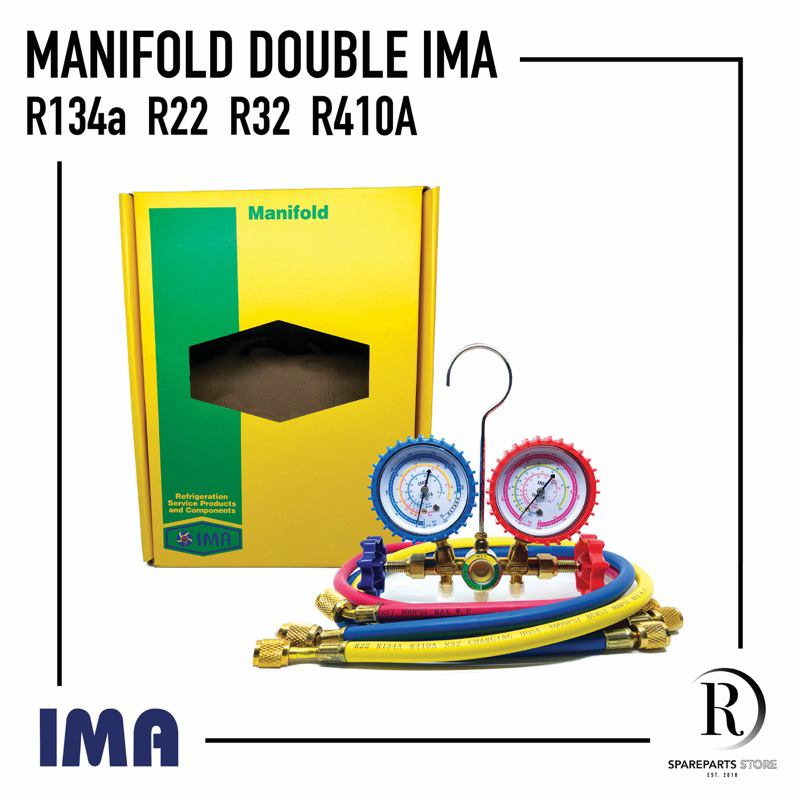 Manifold Gauge Freon Set R134a R22 R32 R410A IMA | Shopee Malaysia