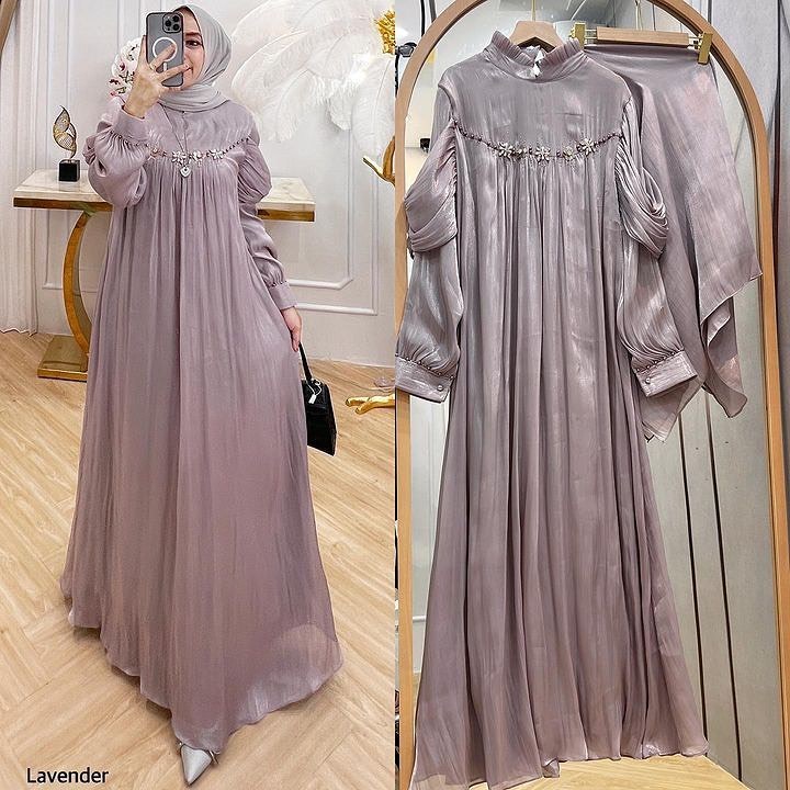 Gamis SHIMMER SILK PREMIUM Eid Clothes 2024 SAMIRA SET HIJAB Square ...