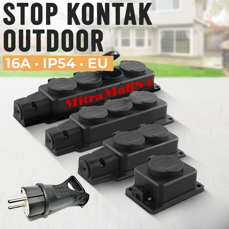 IP54 Waterproof Electrical Plug Outdoor Socket with Cover 16A 250V EU ...