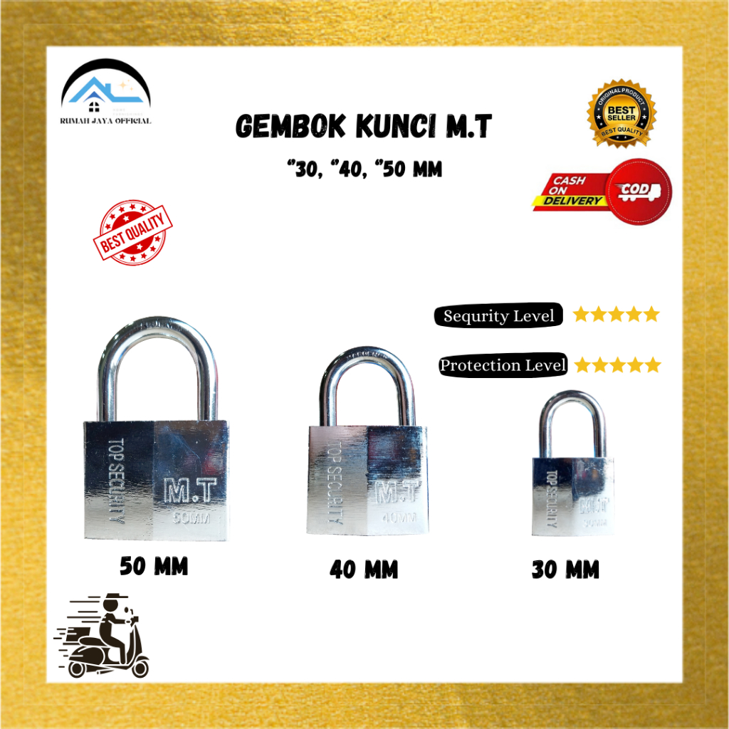 Rjo - Door Padlock/Short Neck Fence Padlock 30mm 40mm 50mm Brand M.T ...