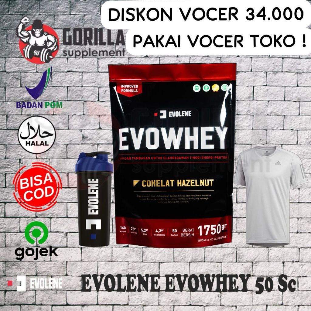 Evolene Whey Protein Evo Whey 50 Serving/Sachet BPOM HALAL MUI ...