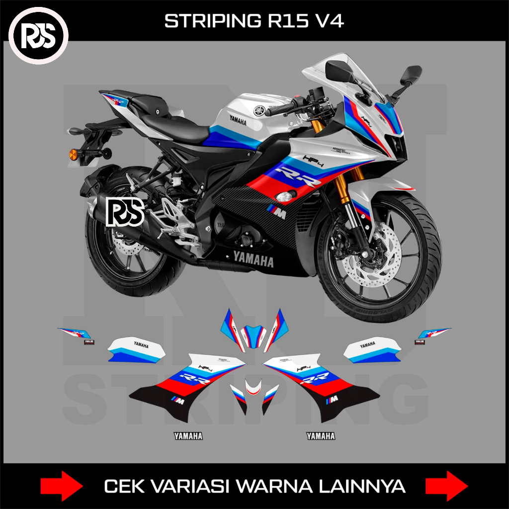 Sticker DECAL Motorcycle R15 V4 SEMIFULL BODY HP4 Edition/STICKER ...