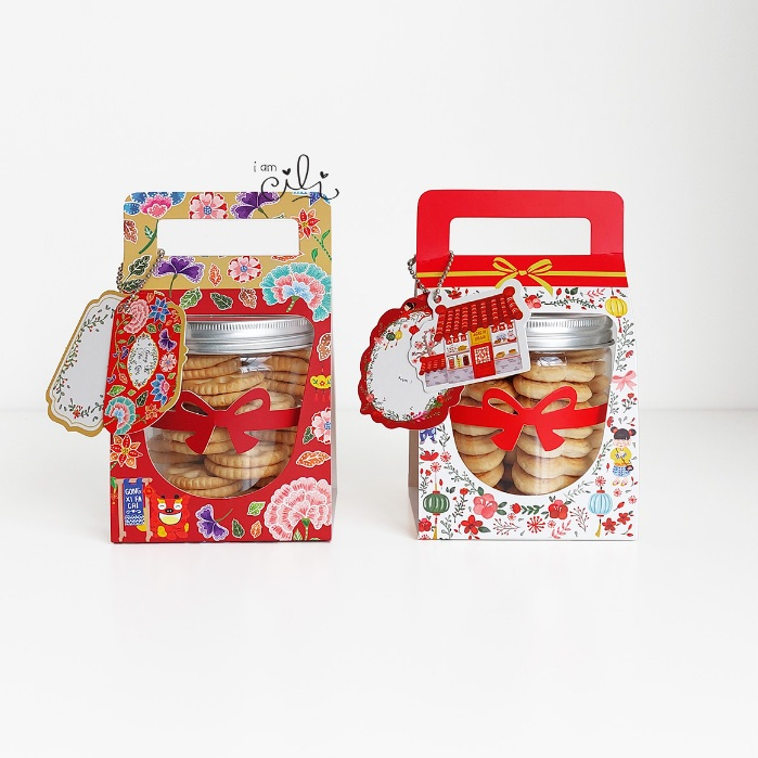 (BOX Jar 600ml Chinese Newyear 600ml) Tube Cookie BOX cny ...