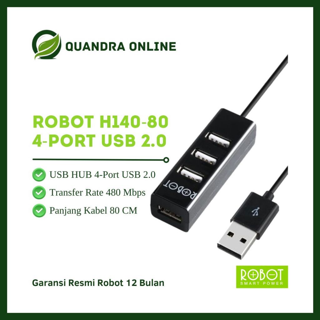 Robot H140-80 4 Ports USB HUB 80cm Portable Multi Function Original - 1 ...