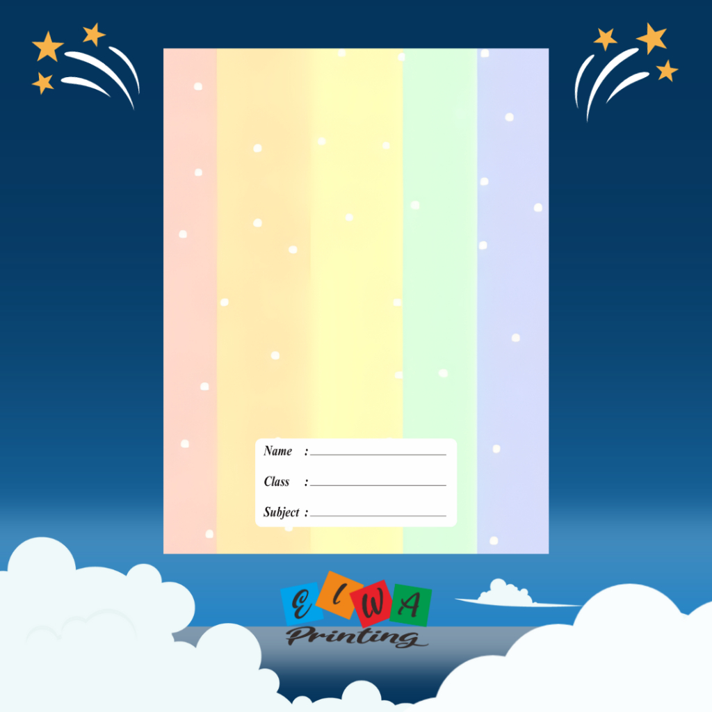 (CONTAINS 8 SHEETS) SIDU CAMPUS BIGBOSS NOTEBOOK COVER / RAINBOW ...