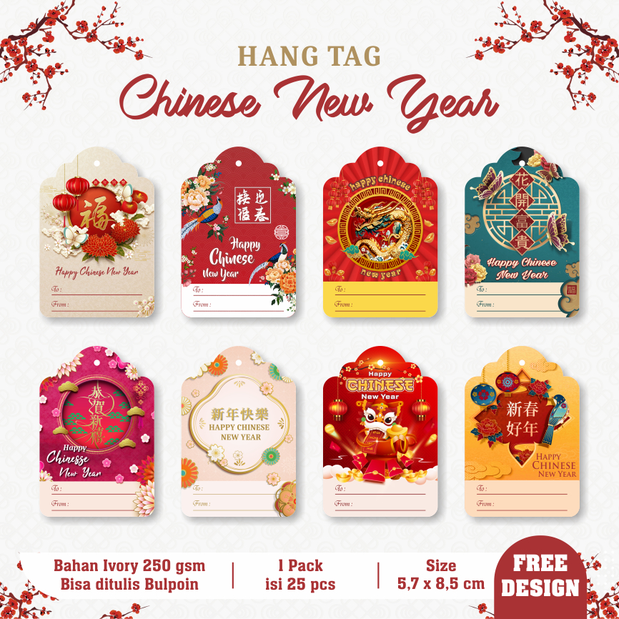 (25Pcs) Hangtag Chinese New Year | Chinese New Year Hang Tag | Chinese ...