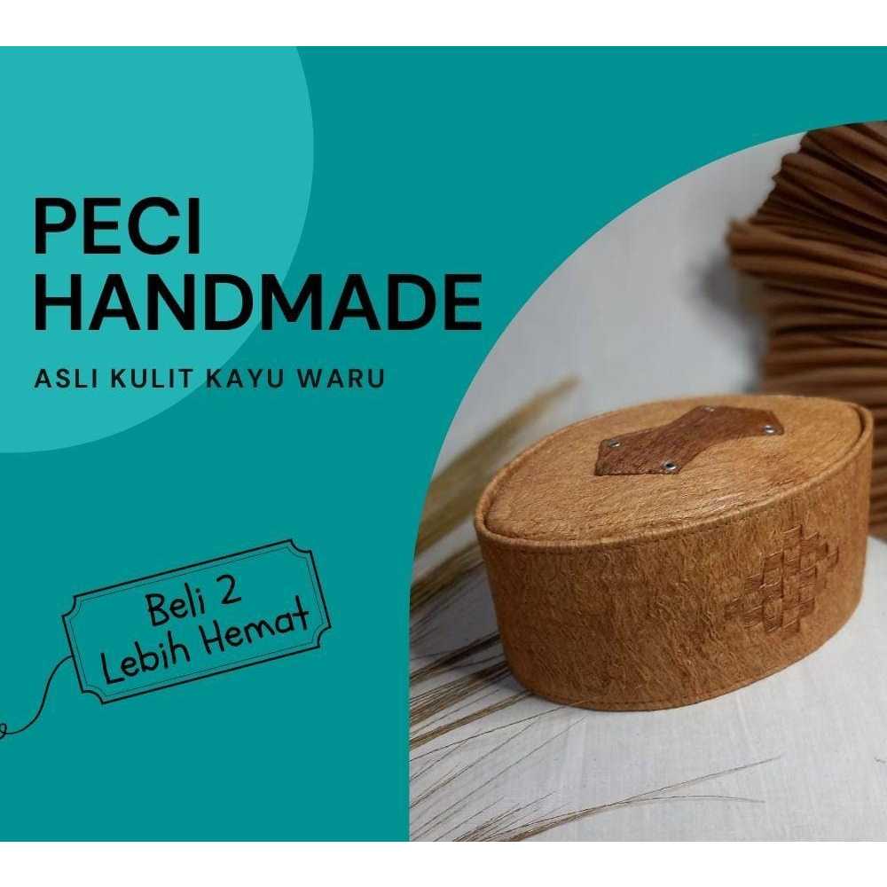 KAYU Handmade Original Waru Wood Leather Peci | Shopee Malaysia
