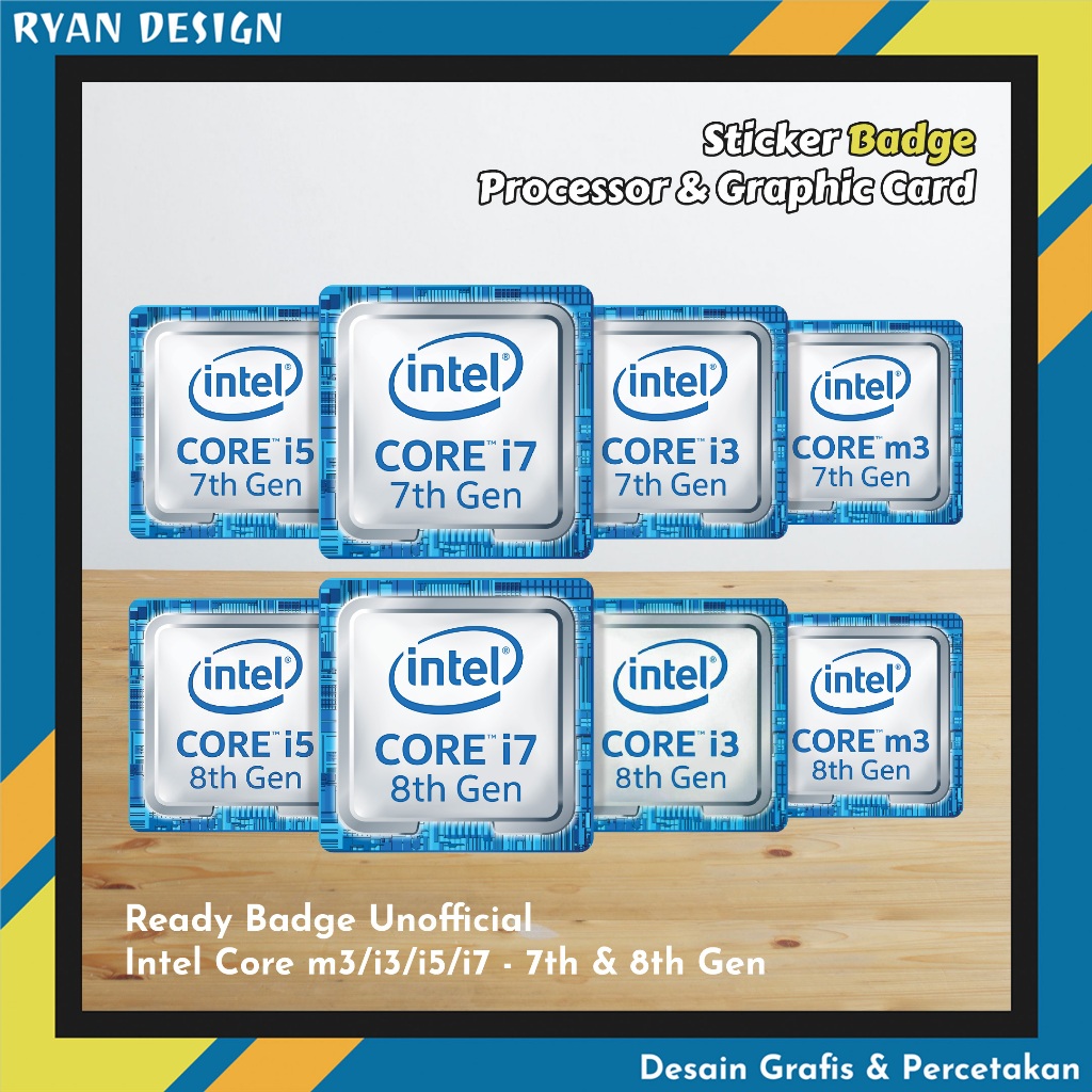 Intel Core Logo Badge Sticker m3 i3 i5 i7 Gen 7 Gen 8 Processor Logo ...