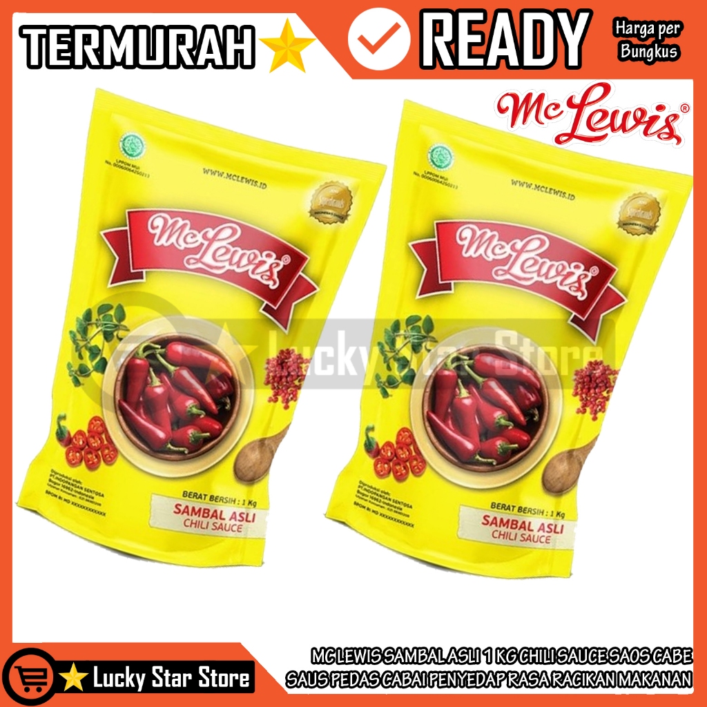 Chili SAUCE Original CHILI SAUCE CHILI SAUCE MC LEWIS POUCH 1kg Spicy ...