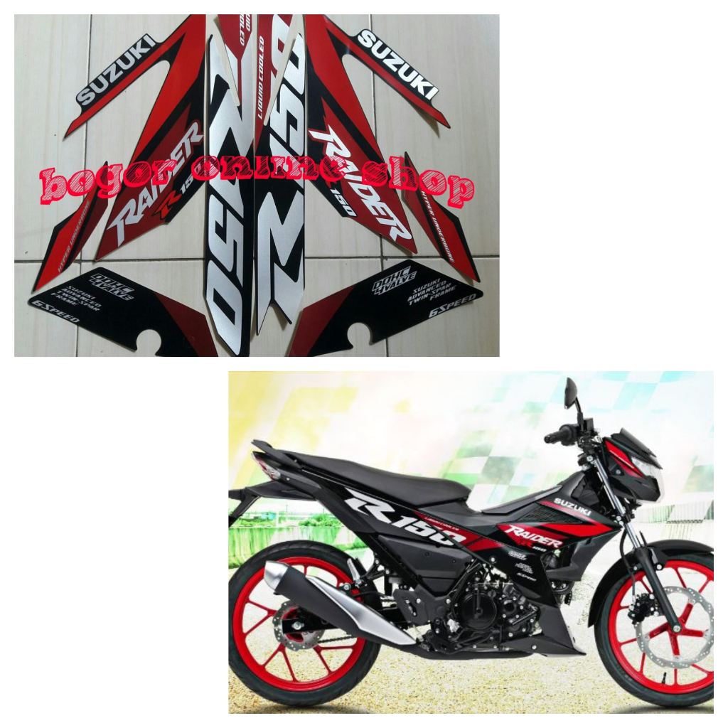 HITAM Suzuki RAIDER R150 2024 SE Motorcycle STRIPING STICKER FULL Black ...