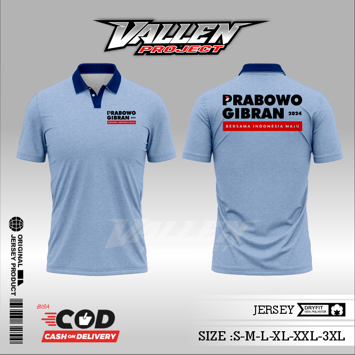 Wangky T-SHIRT JERSEY PRABOWO GIBRAN CAPRES AND CAWAPRES RELAWAN COLLAR ...