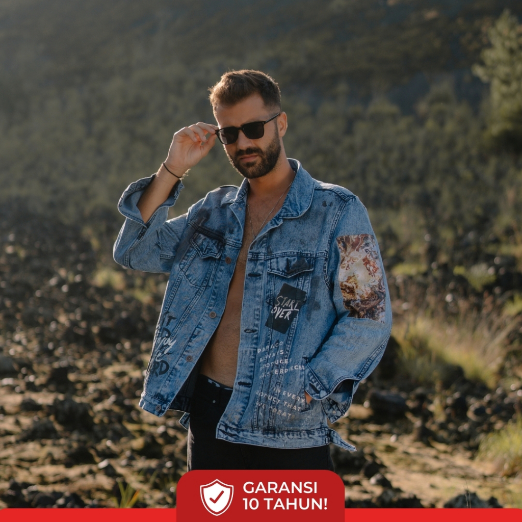 Papago - JEANS JACKET - MEN'S DENIM JACKET - OLYMPUS | Shopee Malaysia