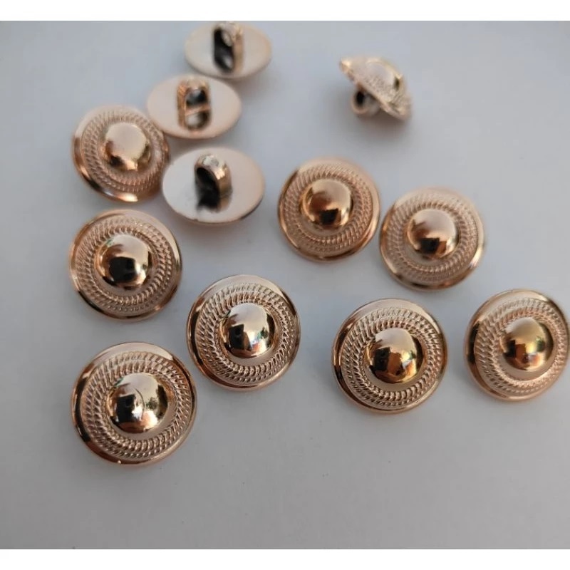 Gold Embossed Mushroom Buttons with Serrated Motif, Size 13 mm and 15 ...