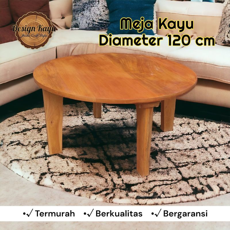 KAYU Minimalist round wooden table, guest table, round table, lesehan ...