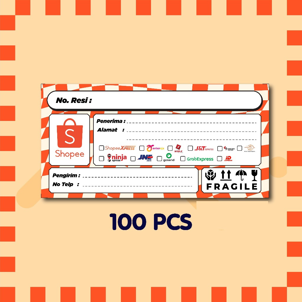 [100Pcs] Shipping Label | Receipt Sticker | Sticker | Shopee shopee ...