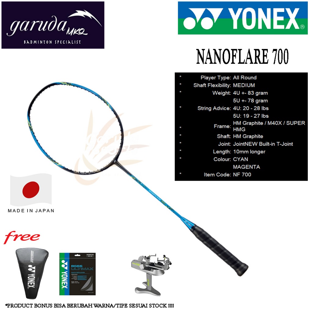 Yonex NANOFLARE 700 BADMINTON Racket/YONEX NF 700 CYAN | Shopee Malaysia