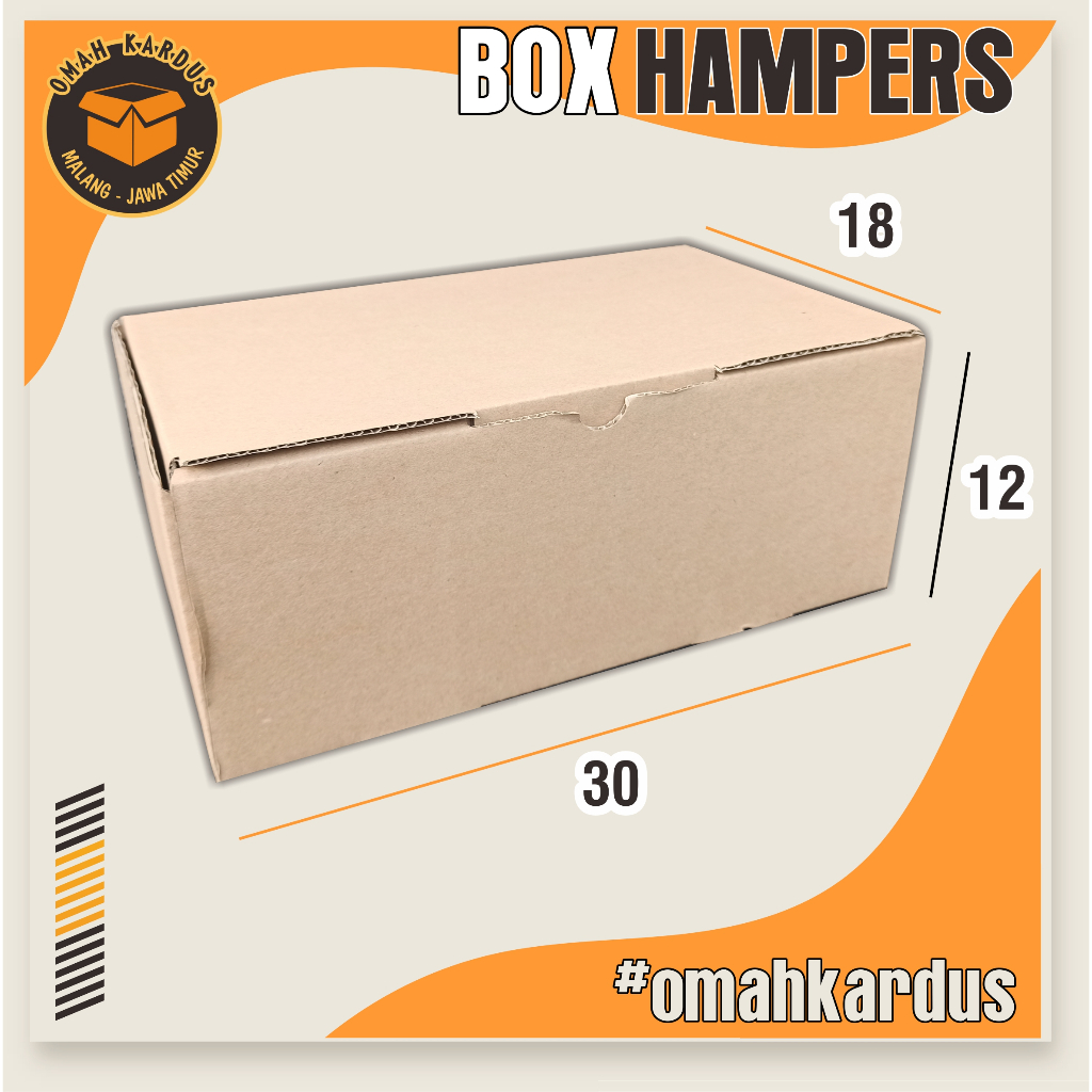 Hamper/shoe box 30x18x12 cm B FLUTE / plain SHOE box cardboard / die ...
