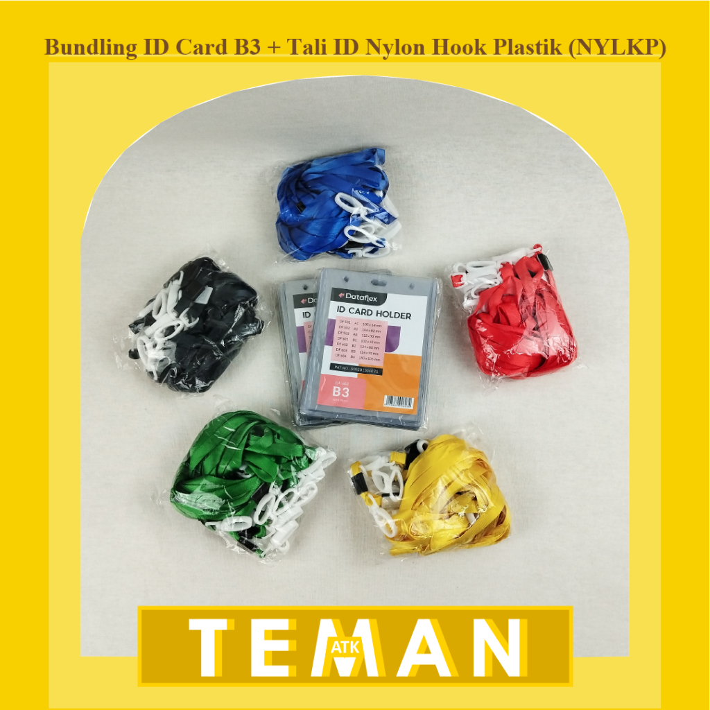 Bundling ID Card B3 + Plastic Nylon Hook ID Card Strap - Dataflex (NYLKP) | Shopee Malaysia