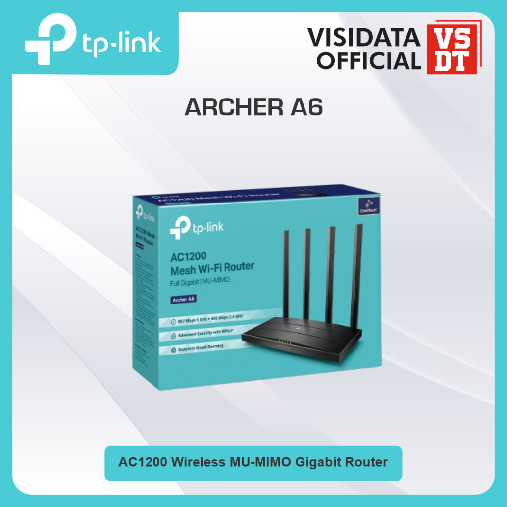 Tp-link Archer A6 AC1200 Wireless MU-MIMO DualBand WiFi Gigabit Router ...