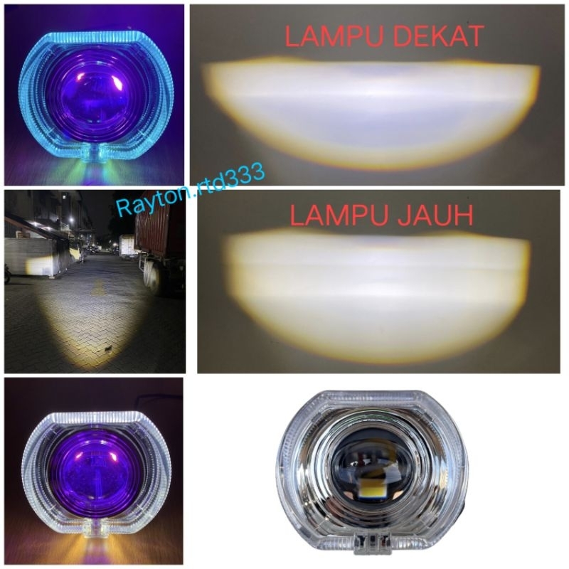 PUTIH Biled Projie Lamp Ala Biled Cr7 Angel Eyes+Devil Led White-White ...