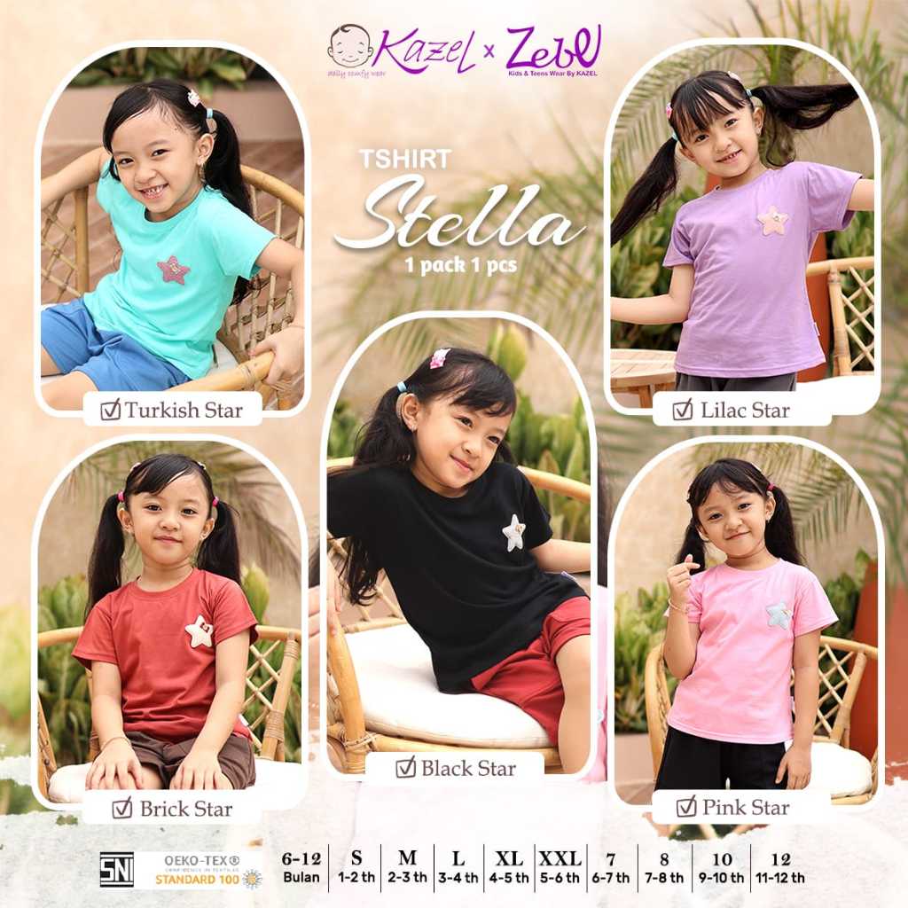 Kazel x Zebe Tshirt Stella Star Edition (6 Months - 12 Years) | Shopee ...