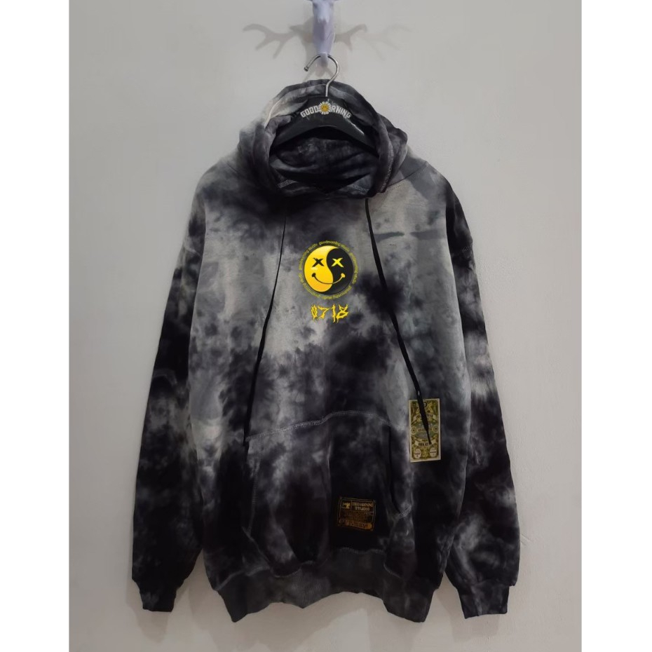 Washed Distro Motif Hoodie Sweater - Original Goodmorning Sandwash ...