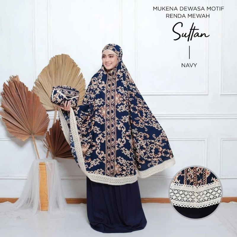 KATUN Mukenah SULTAN LACE // MUKENAH COTTON MATERIAL | Shopee Malaysia