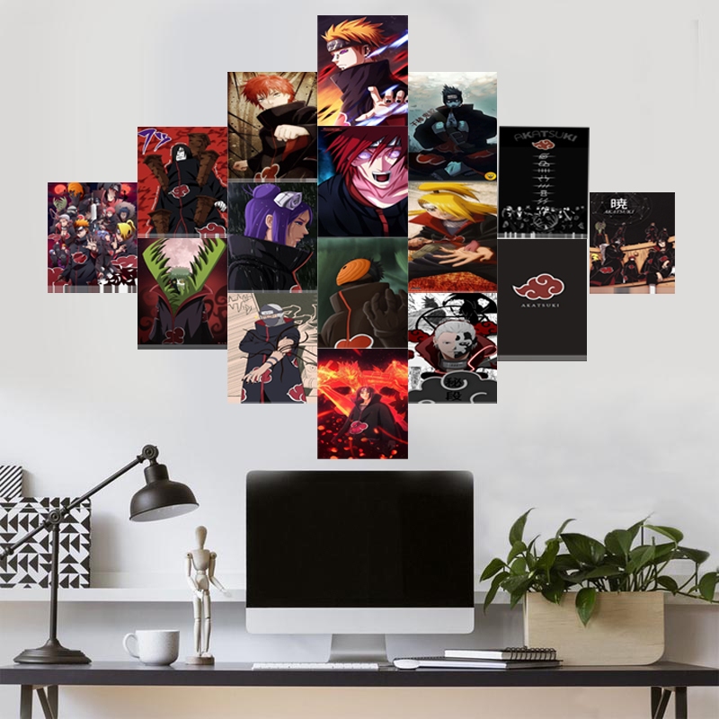 (16pcs) aesthetic Naruto anime wall poster akatsuki version - akatsuki ...