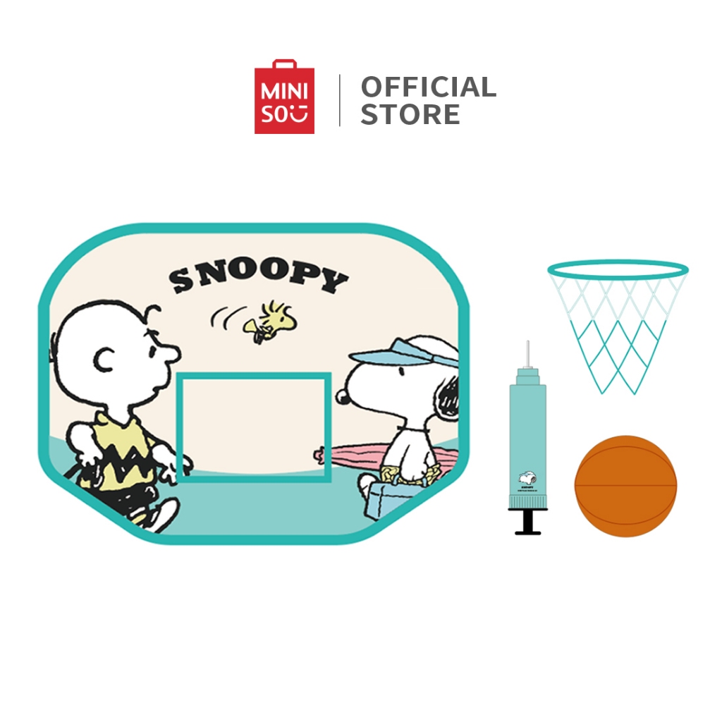 Miniso X Snoopy Basketball Kids 4In1 Basketball Set Toy Ball Ring Portable Basketball Set ...